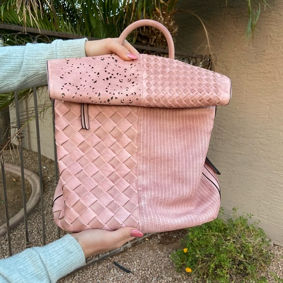 chillx | Bags | Woven Fold Down Flap Fashion Backpack In The Color ...